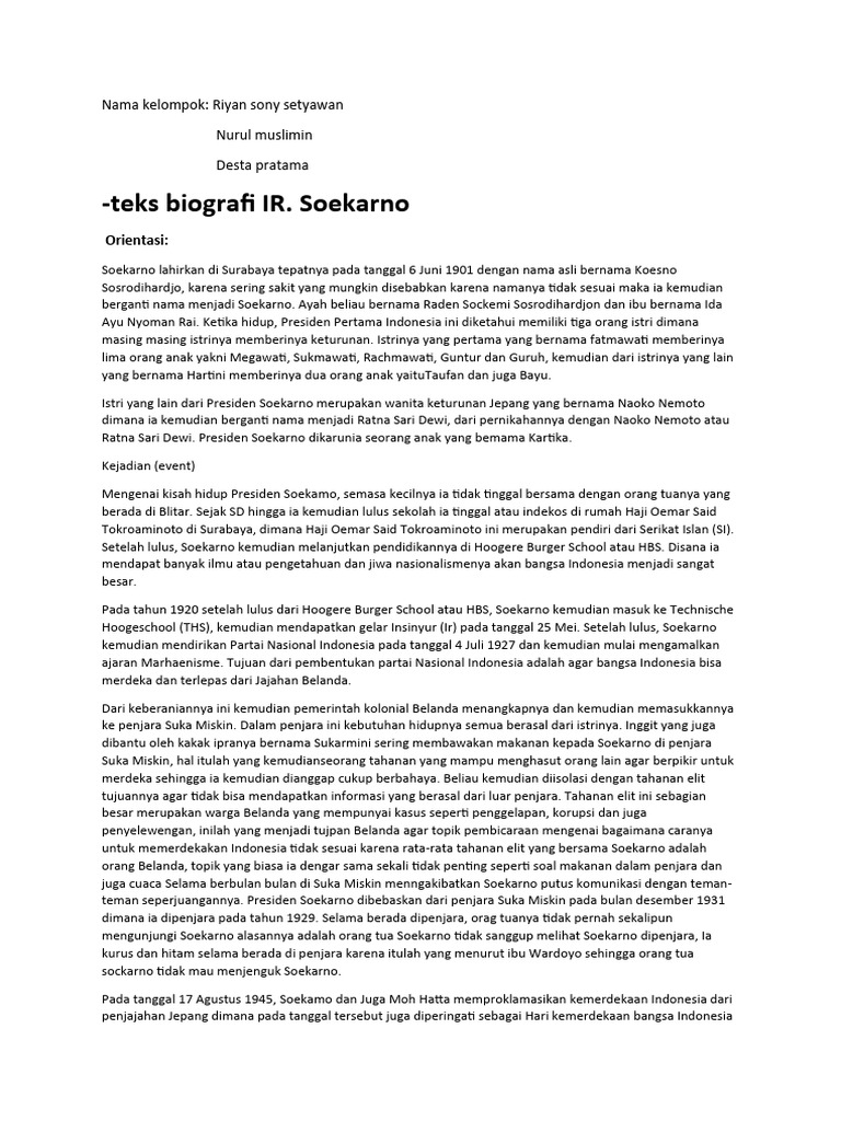 Biografi Soekarno | PDF | Sejarah