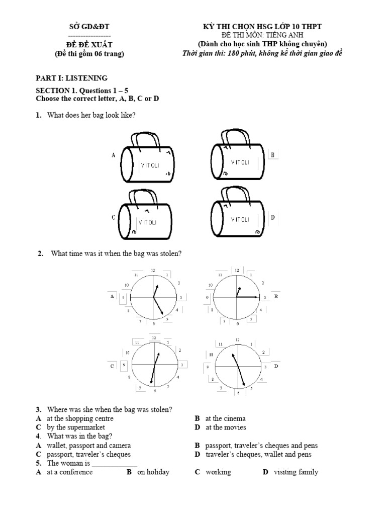 Đề Đề Xuất Thi HSG Tiếng Anh 10 Cấp Tỉnh | PDF | Santa Claus