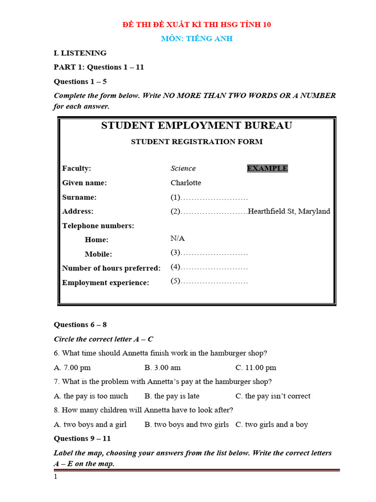 Đề Thi HSG Tiếng Anh 10 | PDF