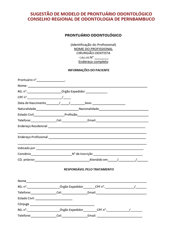 Prontuario Odonto | PDF