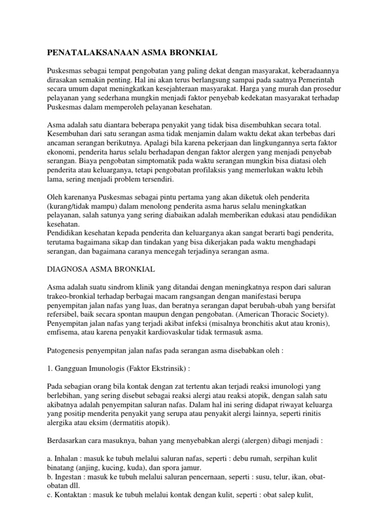 Penatalaksanaan Asma Bronkial | PDF