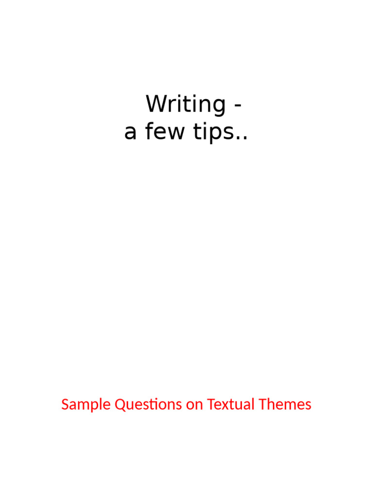 Tips On Writing - Text Questions | PDF | Essays | Cognitive Science