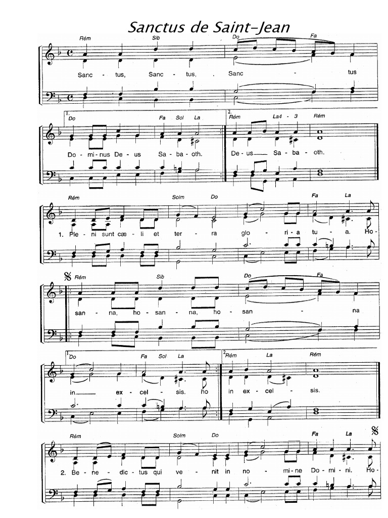 Sanctus - Messe de Saint Jean | PDF