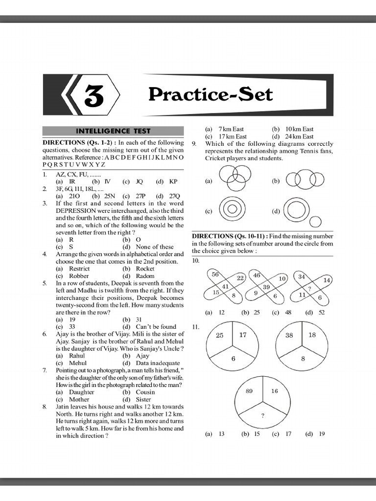 AISSEE Practice Set - 3 | PDF