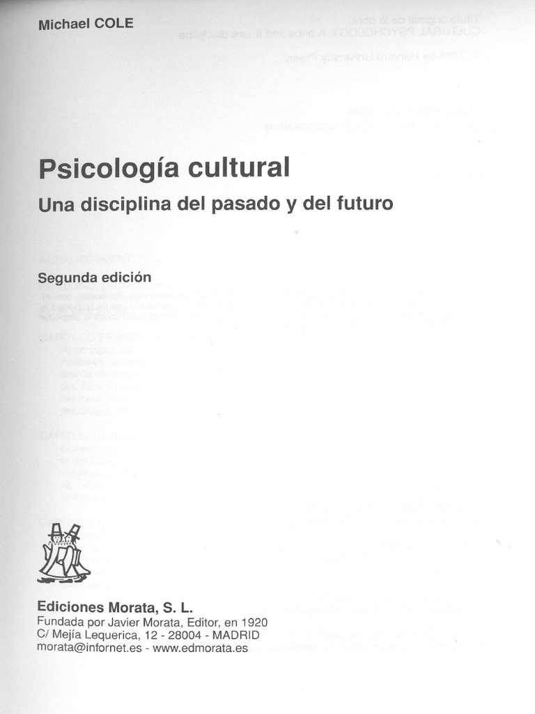 Psicologia Cultural Cole | PDF
