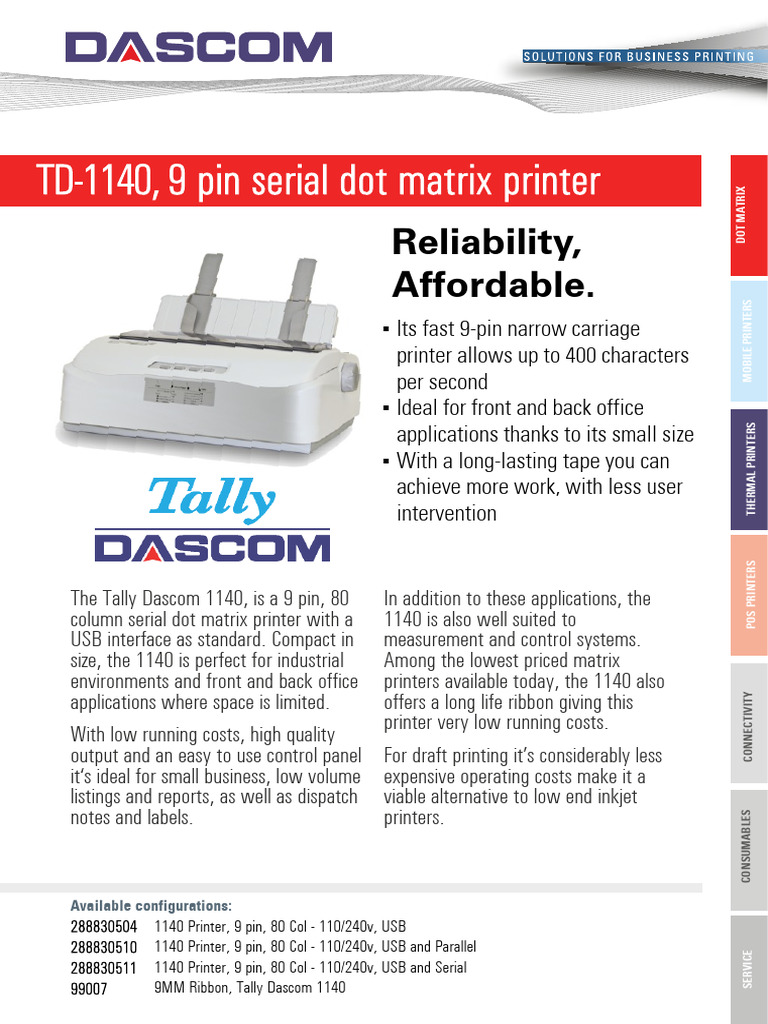 1140 Brochure EN | PDF | Printer (Computing) | Computer Hardware