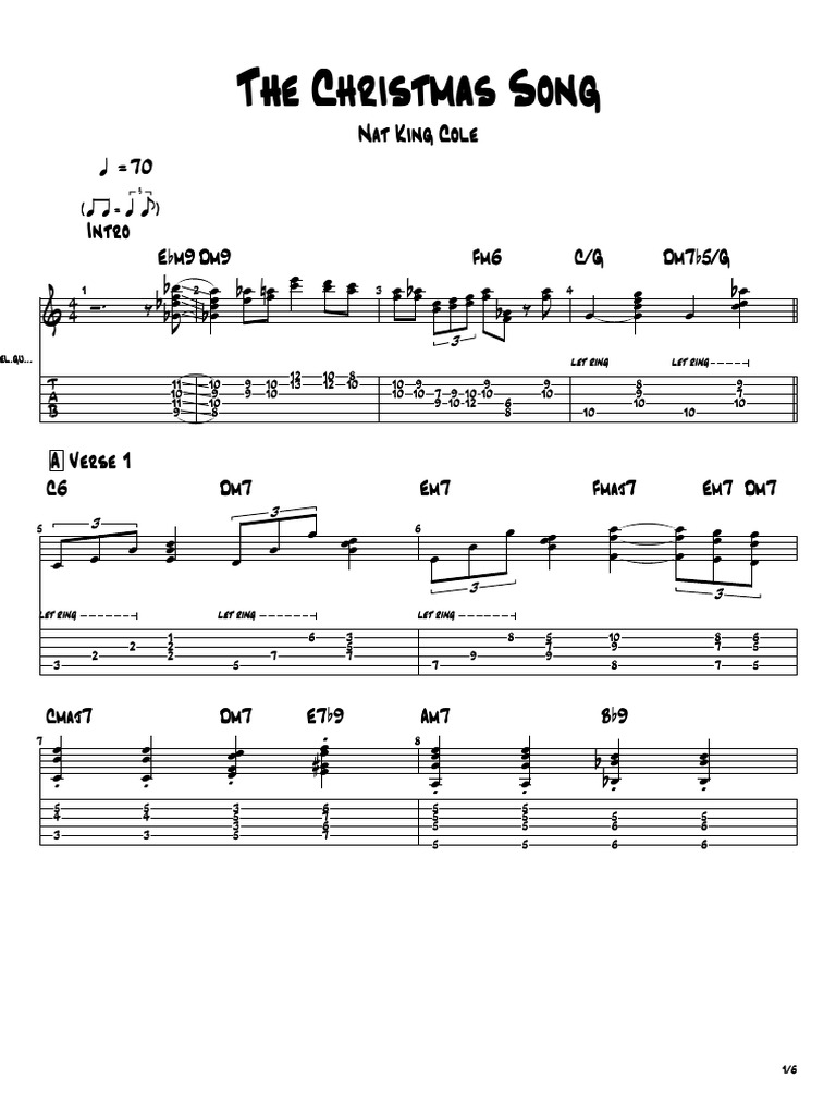 Nat King Cole Christmas Song Sheet | PDF