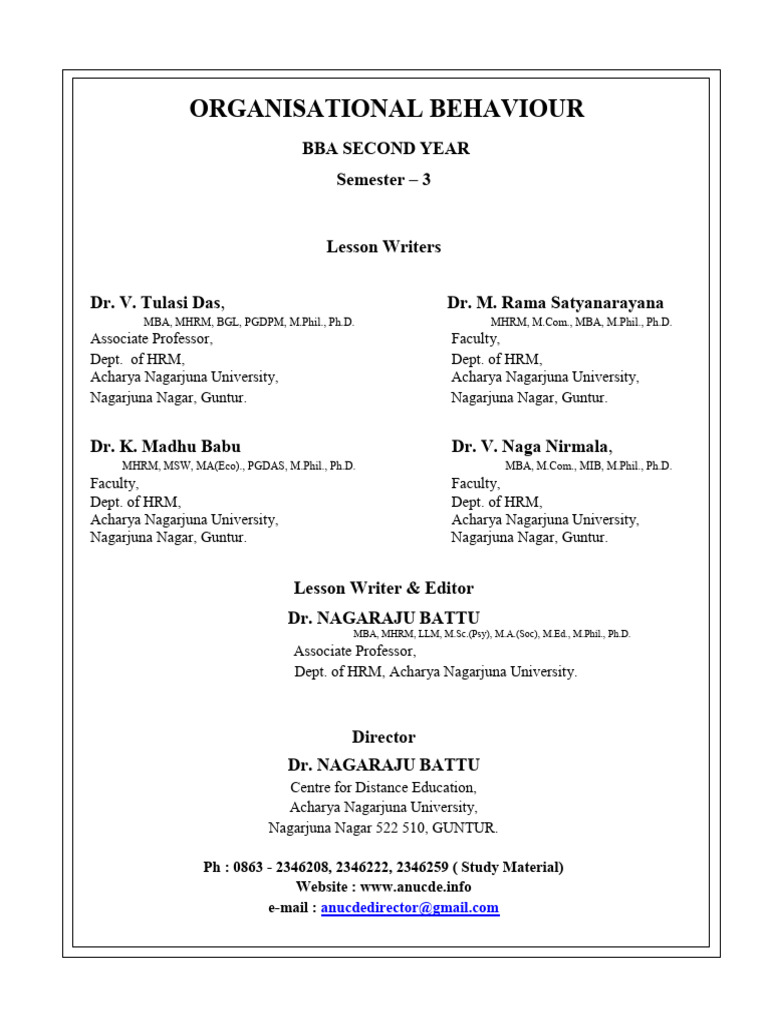 Ob Bba Second Semester | PDF