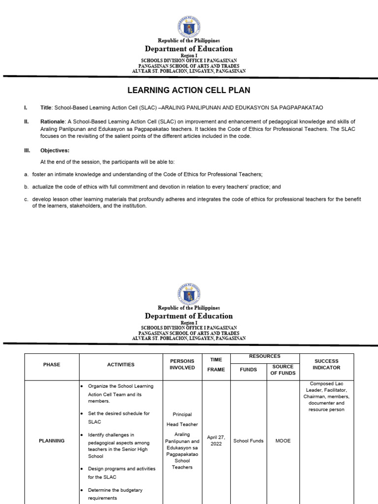 LAC PLAN Code of Ethics | PDF