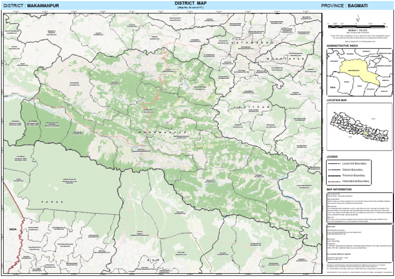 District Map of - Makawanpur | Download Free PDF | Geographical ...