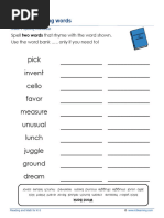 Grade 3 Rhyming Words 3 | PDF