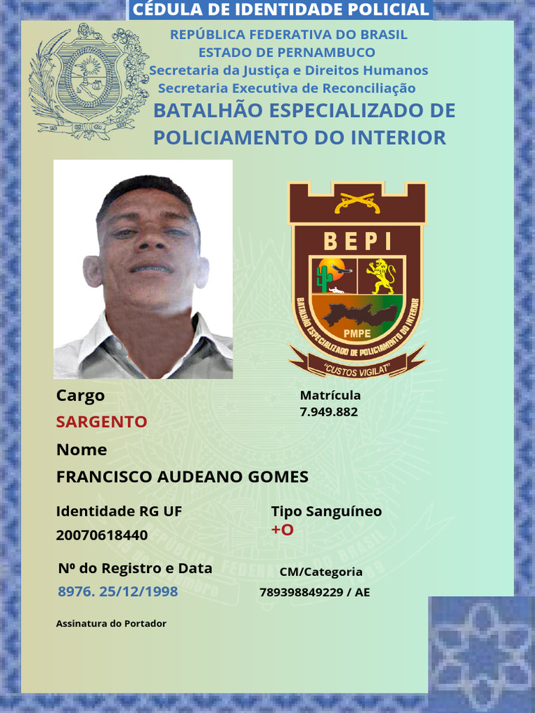 Cédula de Identidade Policial | PDF