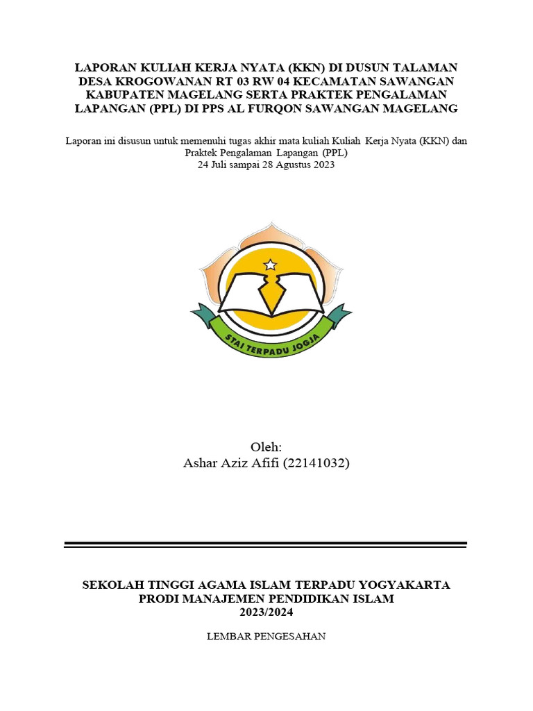 Laporan KKN-PPL 2023, Ashar Aziz Afifi | PDF