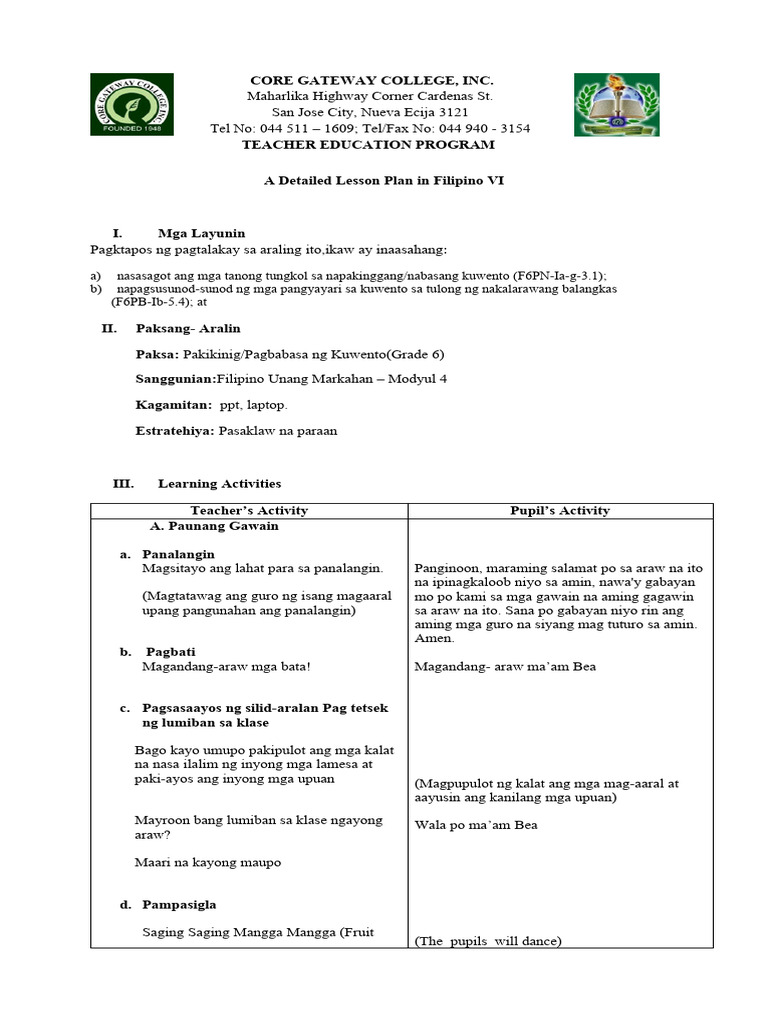 Filipino Grade 6 | PDF
