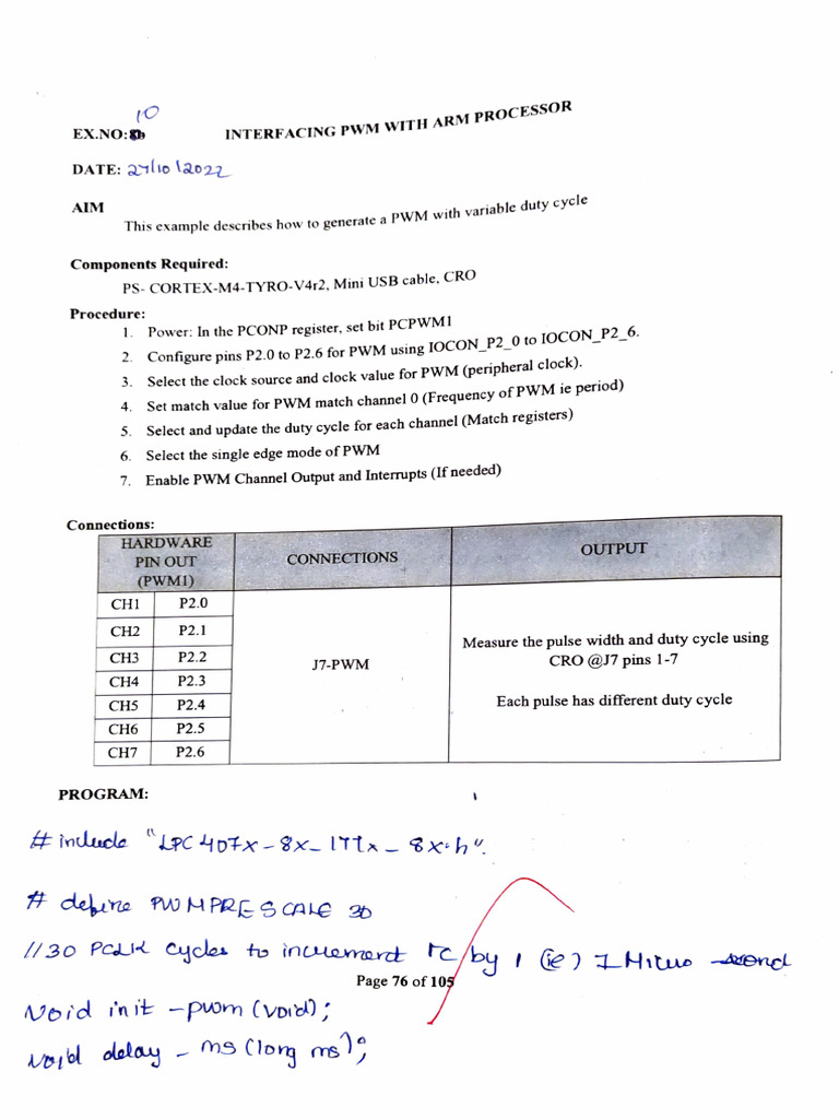 Interfacing of PWM With Arm Processor | PDF