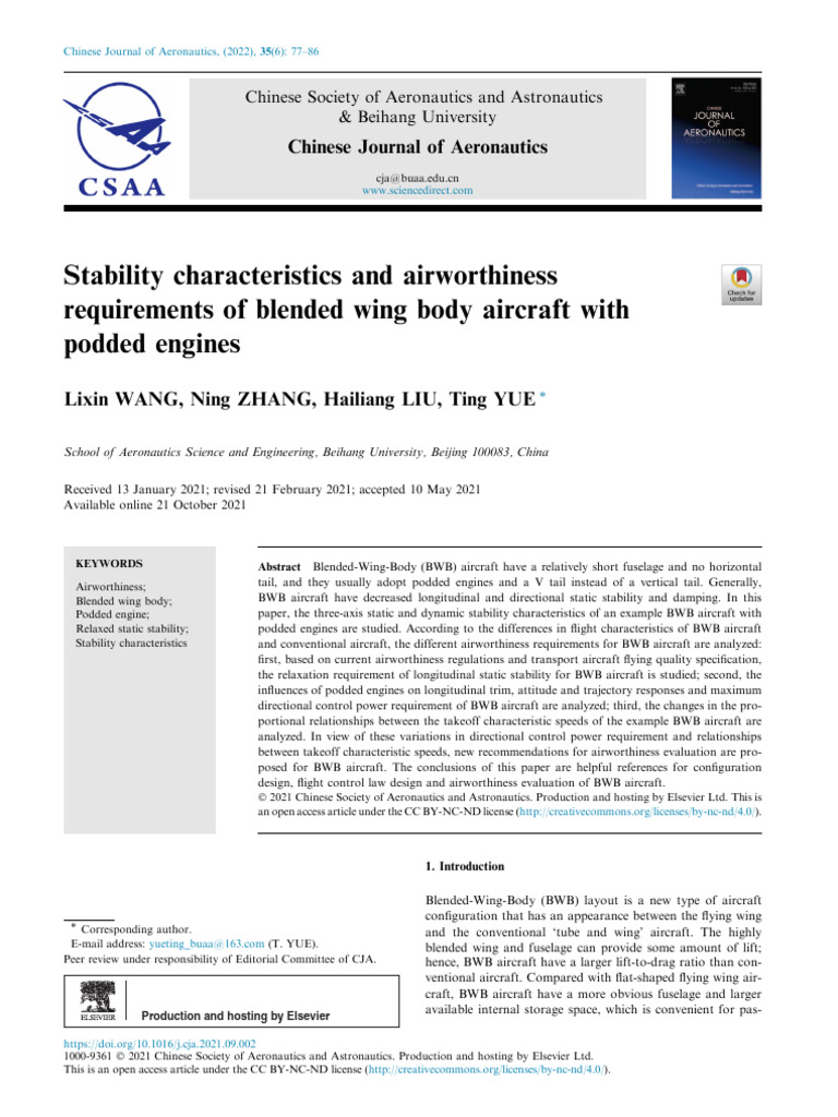 Blended Wing Stability | PDF