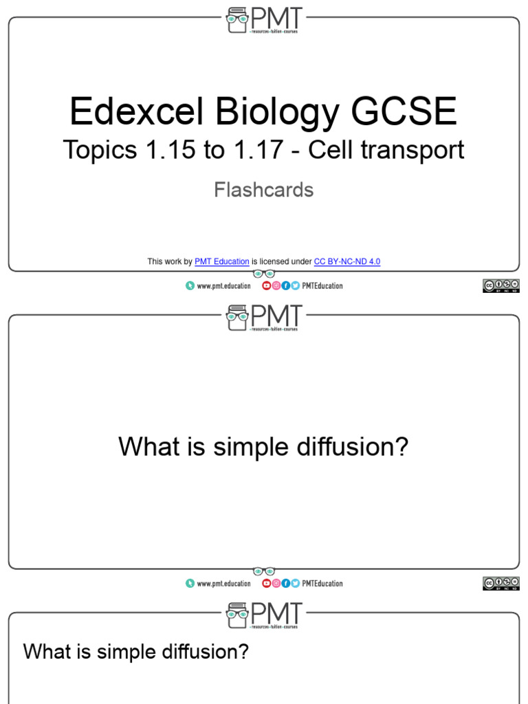 Cell Transport Flashcards GCSE | PDF | Diffusion | Osmosis