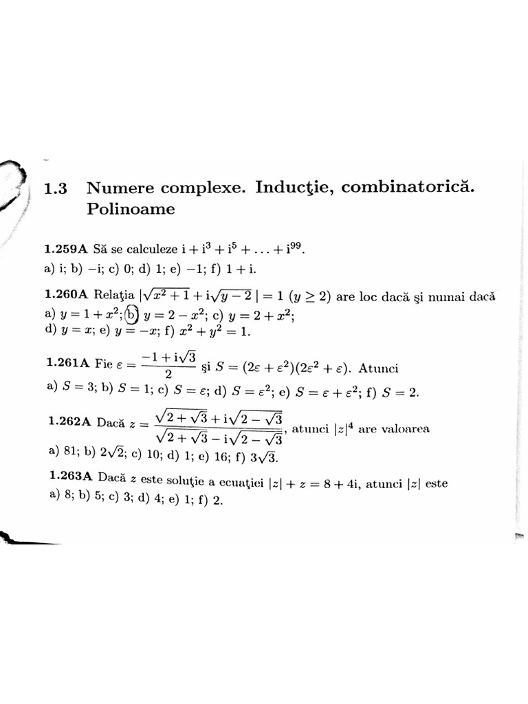 1.3 C. Inductie, Combinatorica. Polinoame | PDF