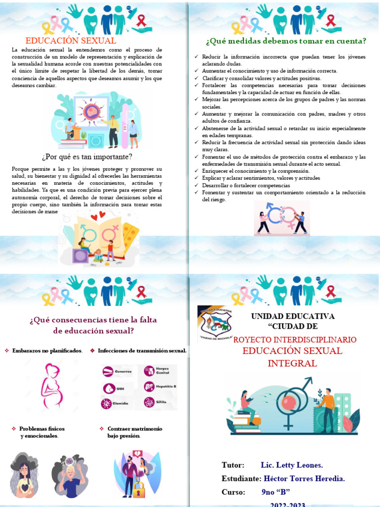 Diptico Educación Integral | PDF | Educación sexual | Adultos