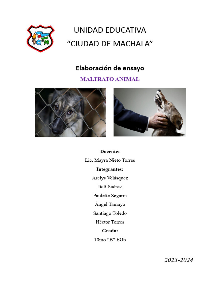 Ensayo Sobre El Maltrato Animal | PDF | Abuso infantil | Violencia Ensayo Sobre El Maltrato Animal | PDF | Abuso infantil | Violencia