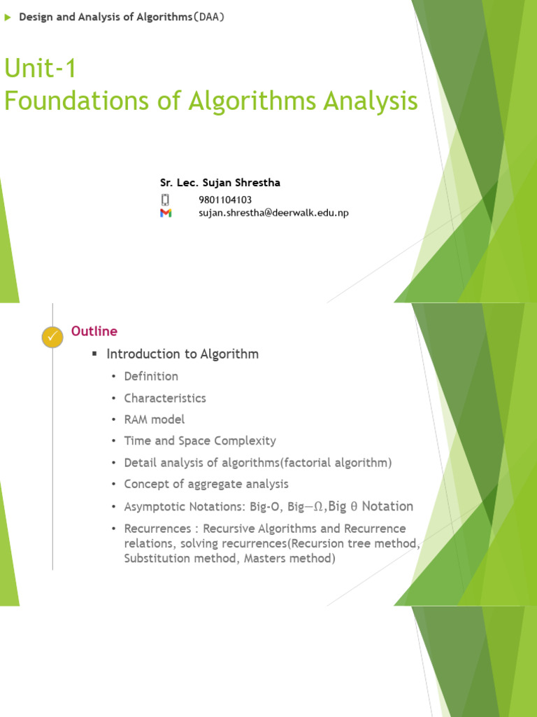 Unit 1 Foundation of Algorithm | PDF | Time Complexity | Algorithms