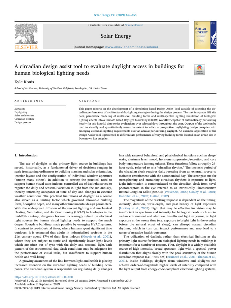 Circadian Daylight Design Tool in LA | PDF | Lighting