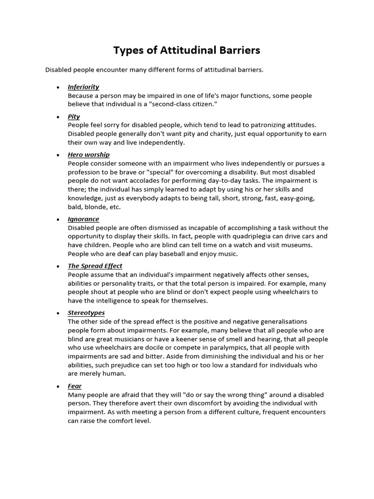 Delegation Ballyfermot Chapelizod Access Groupo Types of Attitudinal ...