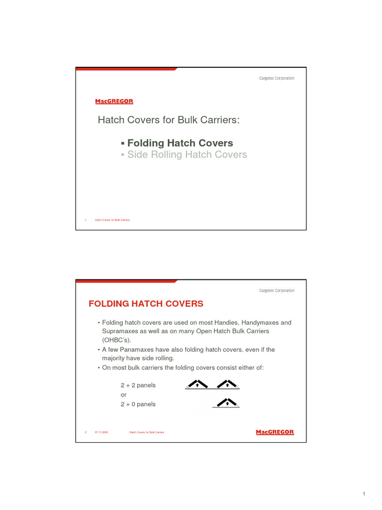 Folding Hatch Covers For Bulk Carriers (New) | PDF
