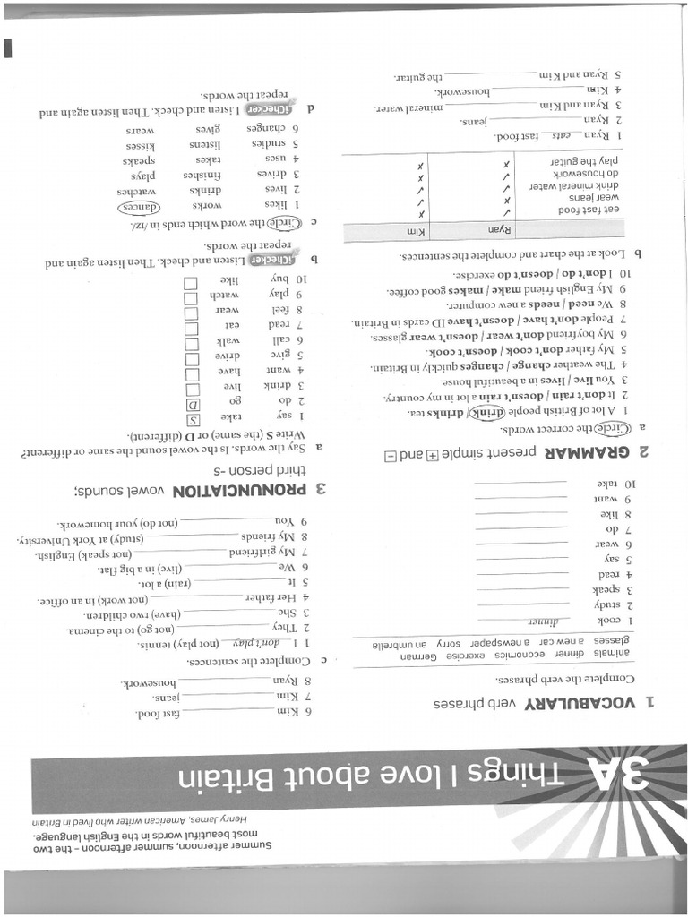 3A Workbook Page 1 | PDF