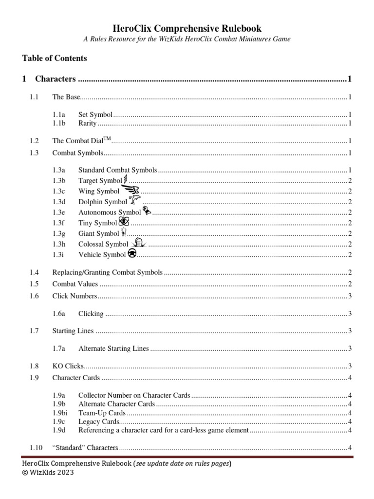 HeroClix Comprehensive Rules 06.30.23 | PDF | Tabletop Games | Gaming