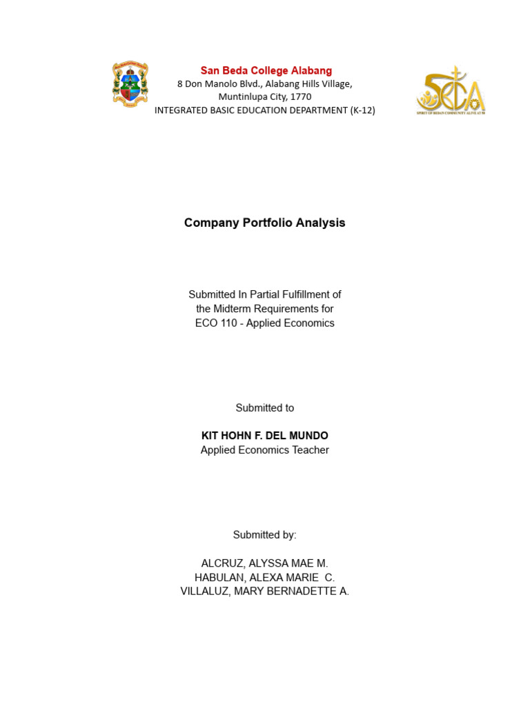 PLDT Company Portfolio Analysis | PDF | Economies | Investing