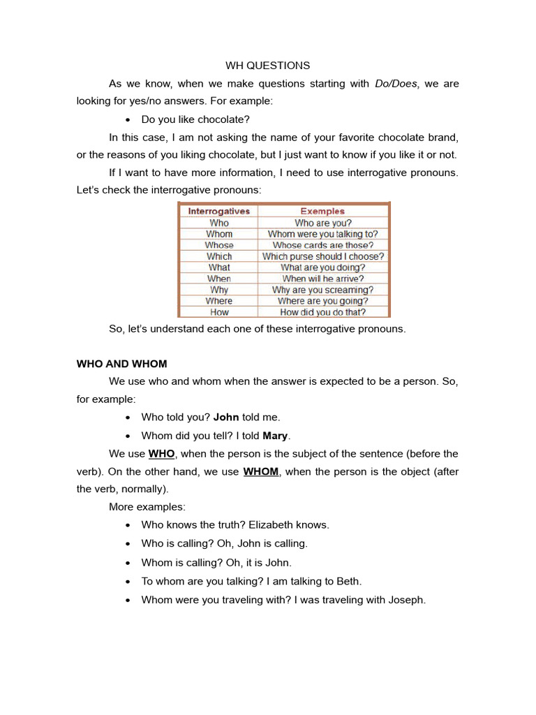 8 - WH Questions | PDF