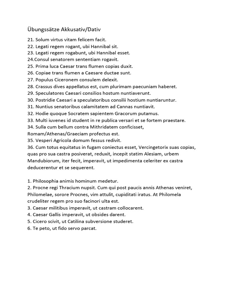 Übungssätze Latein | PDF