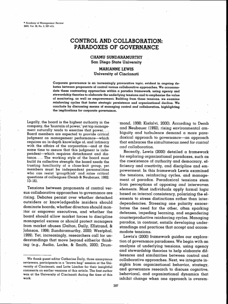 Sundaramurthy and Lewis 2003 | PDF