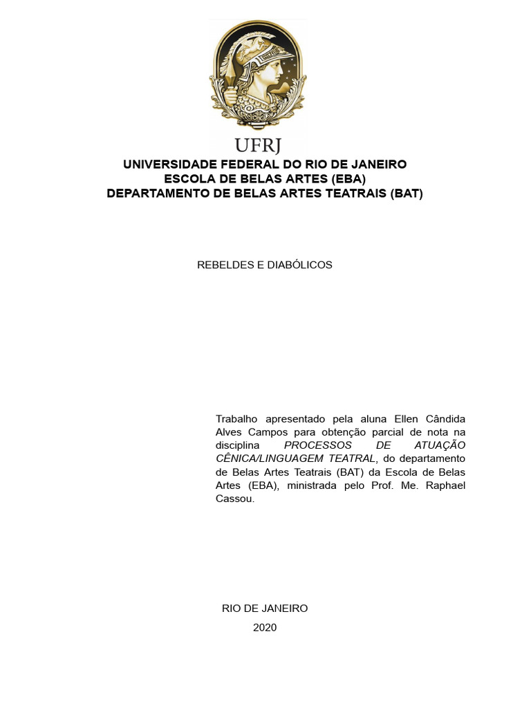 Trabalho 2 para Proc. Atuação - UFRJ | PDF