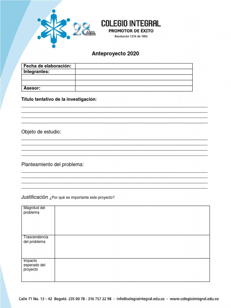 Formato Anteproyecto | PDF