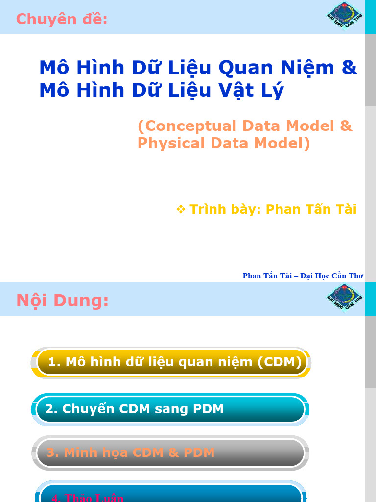 Mo Hinh Du Lieu CDM PDM | PDF