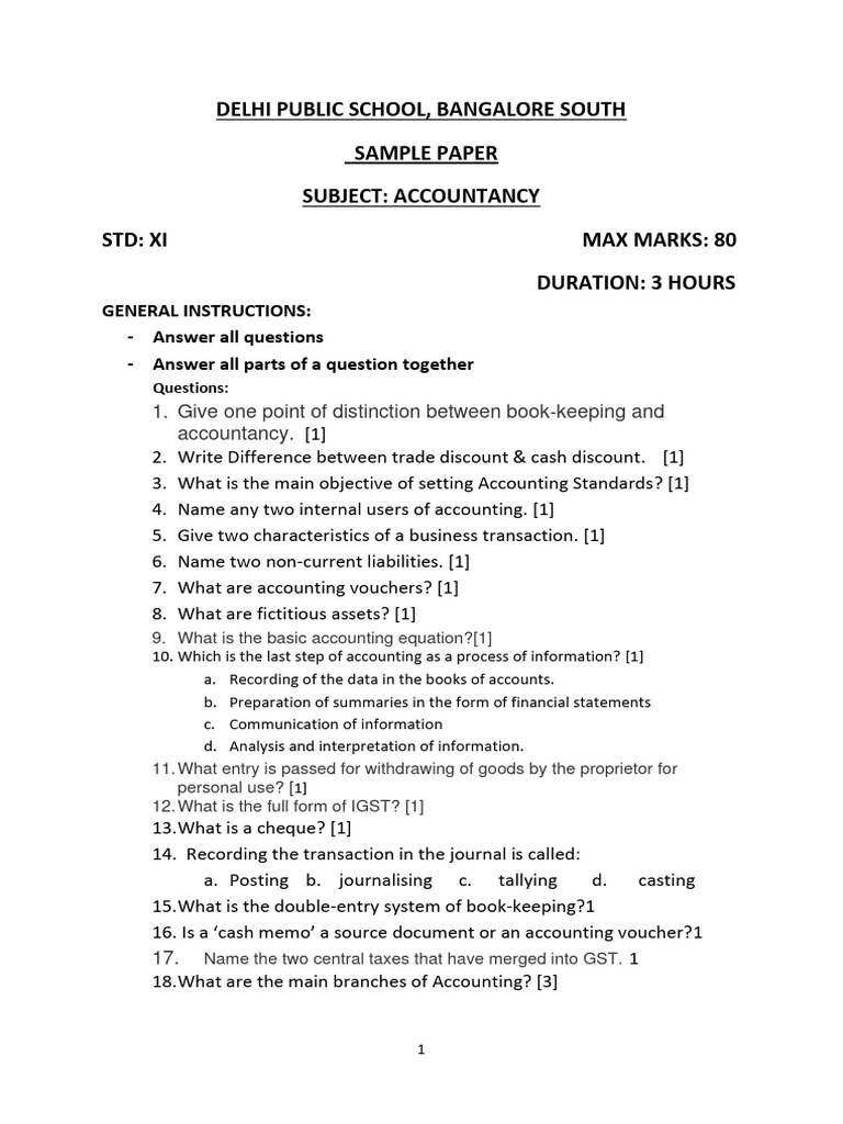 Acc Sample Paper | PDF