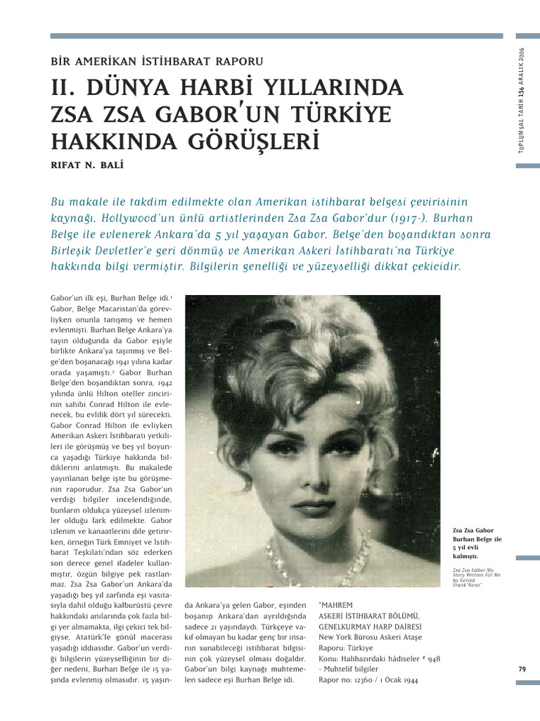 Rıfat N. Bali - Bir Amerikan İstihbarat Raporu II. Dünya Harbi ...