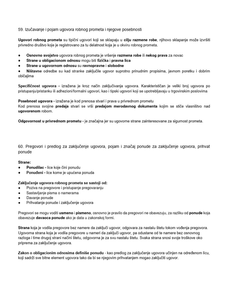 Poslovno Pravo Drugi Kolokvijum v2 | PDF