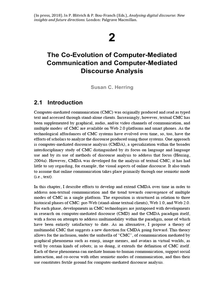 Herring 2018 - The Coevolution of CMC and CMDA | PDF