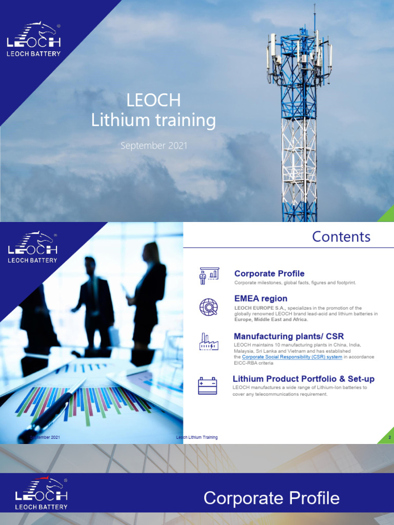 LEOCH Lithium Training - LFeLi 48V150AH - 2021 | PDF