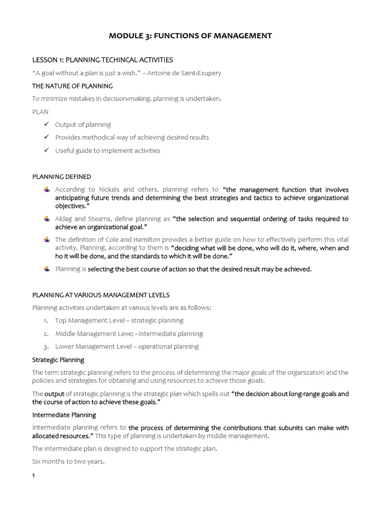 Module 3 Functions of Management | PDF | Leadership | Motivational