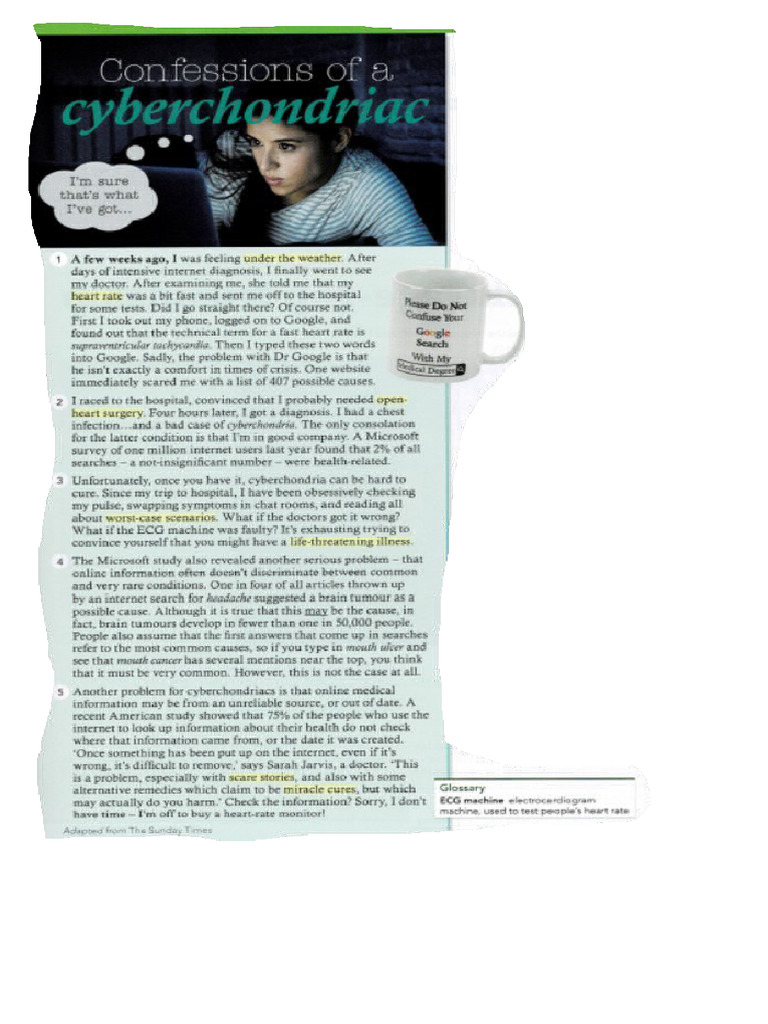 Reading - Cyberchondriac | PDF | Wellness | Science & Mathematics