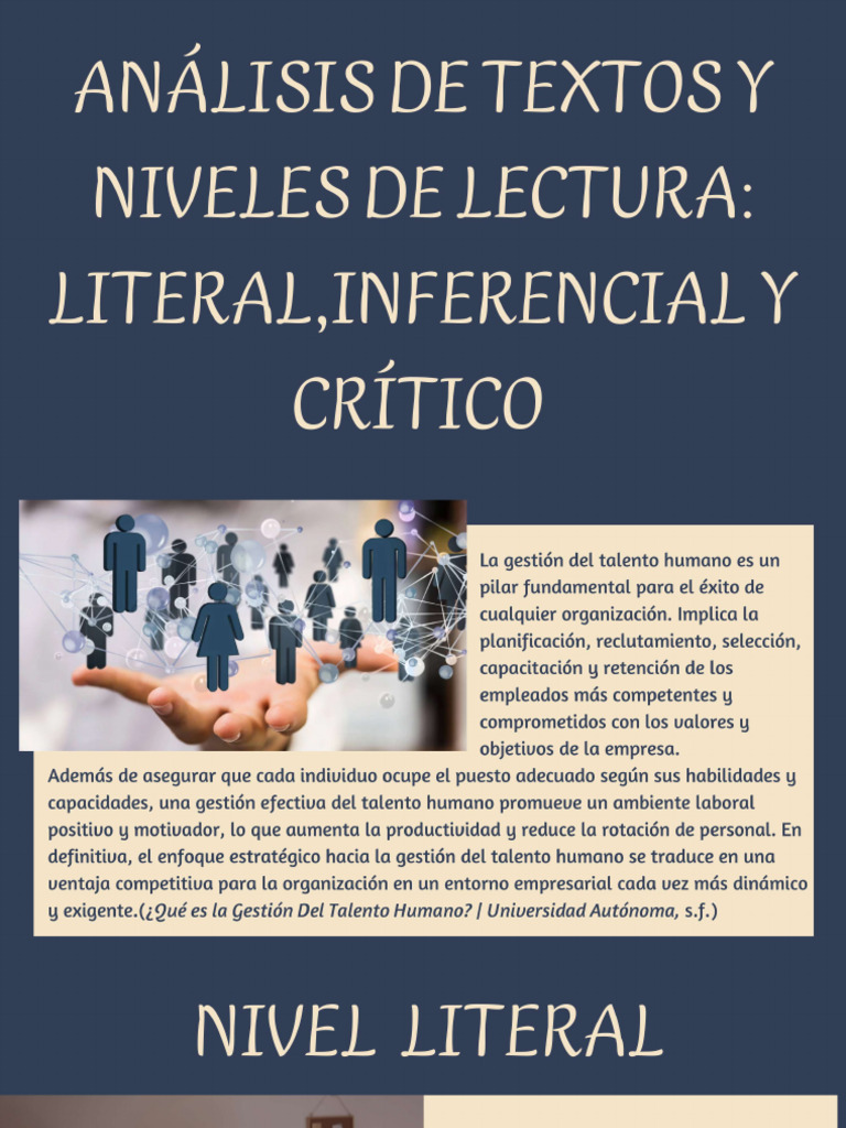 Niveles de Lectura Literal, Inferencial y Crítico | PDF