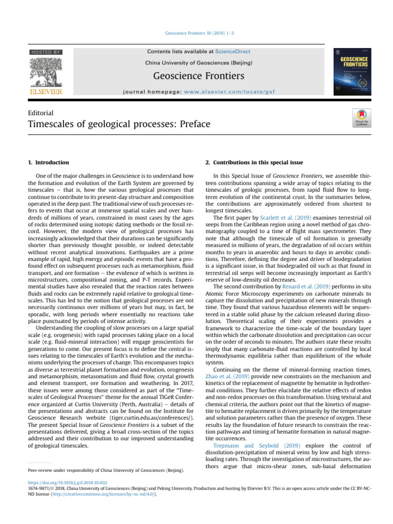 Timescale of Geological Processes - 2018 | PDF | Geology | Plate Tectonics