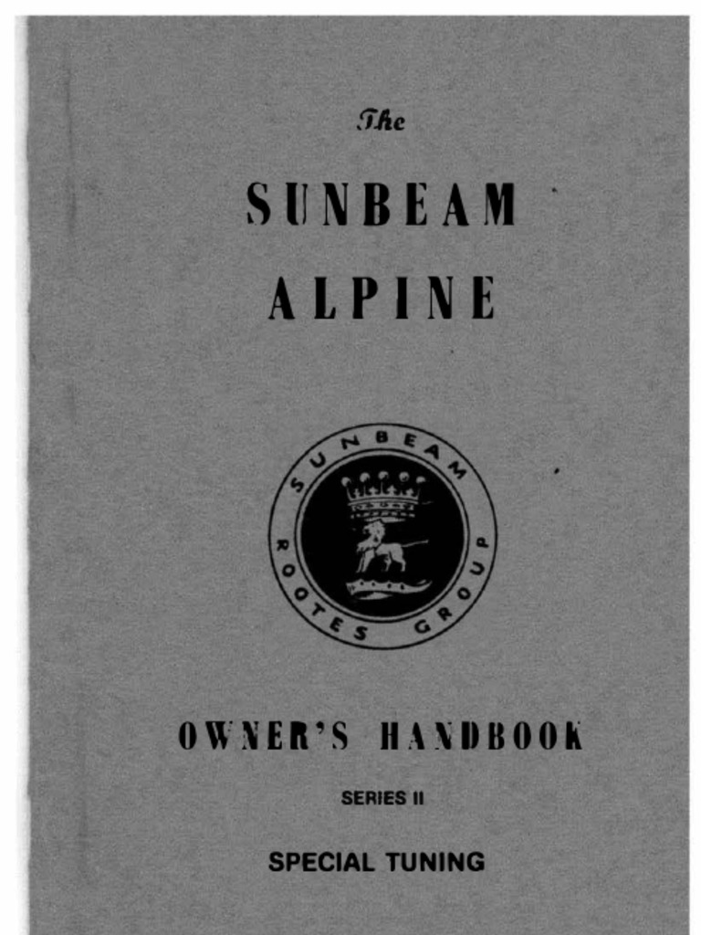 Sunbeam Alpine Special Tuning | PDF | Carburetor | Piston