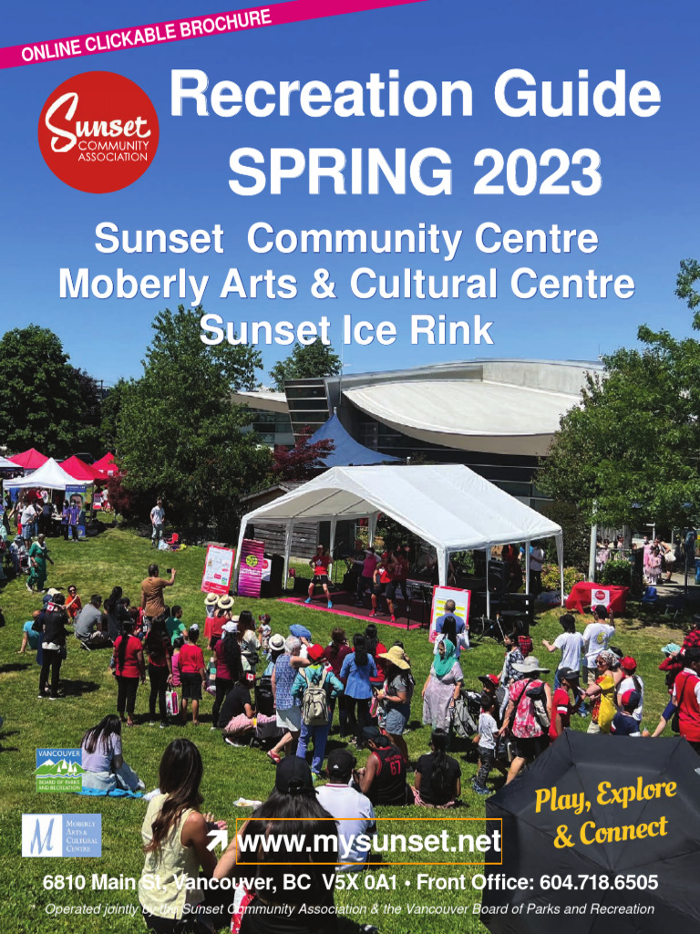Sunset Community Centre Spring 2023 Recreation Guide Pdf Child Care