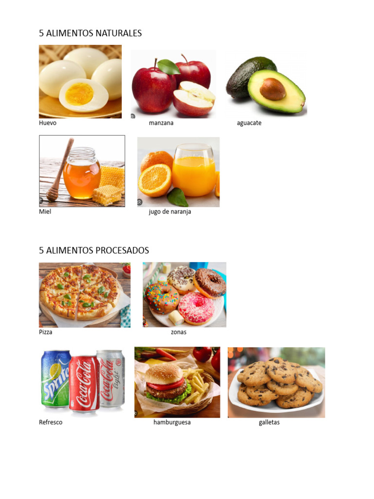 5 Alimentos Naturales y Procesados | PDF