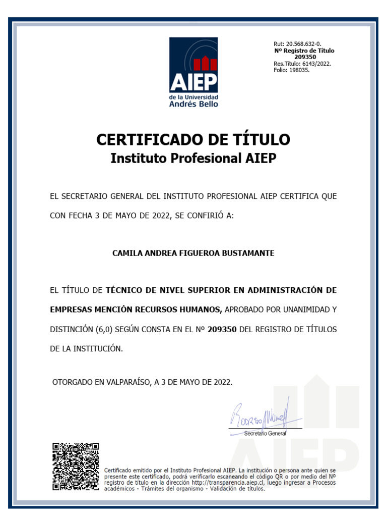 Certificado de Titulo (1) - Unlocked | PDF